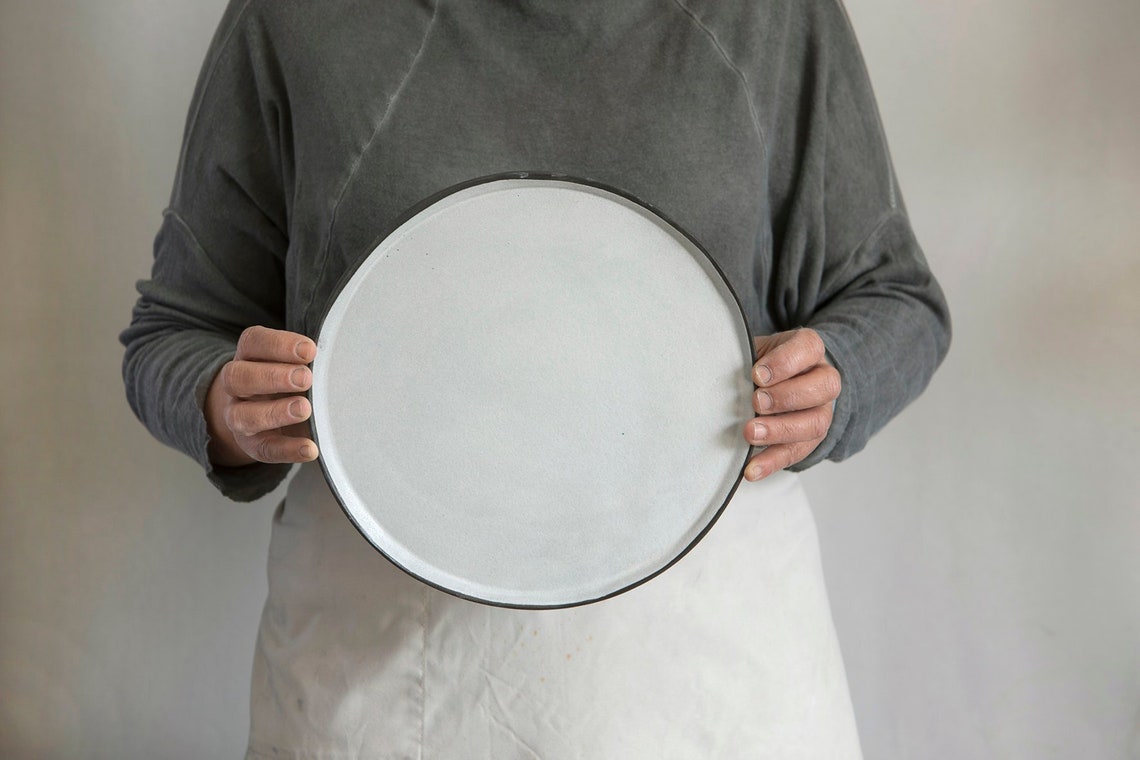 Ceramic White Plates Rustic Plates Dinnerware Plate Large | Etsy