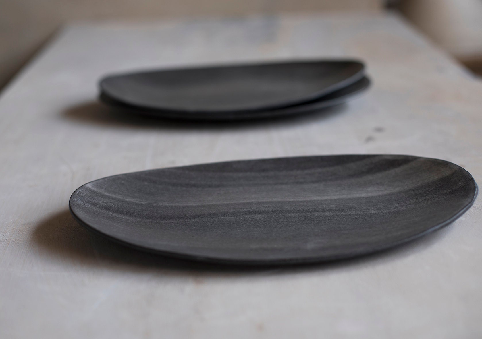 Ceramic Black Serving Platter - Etsy