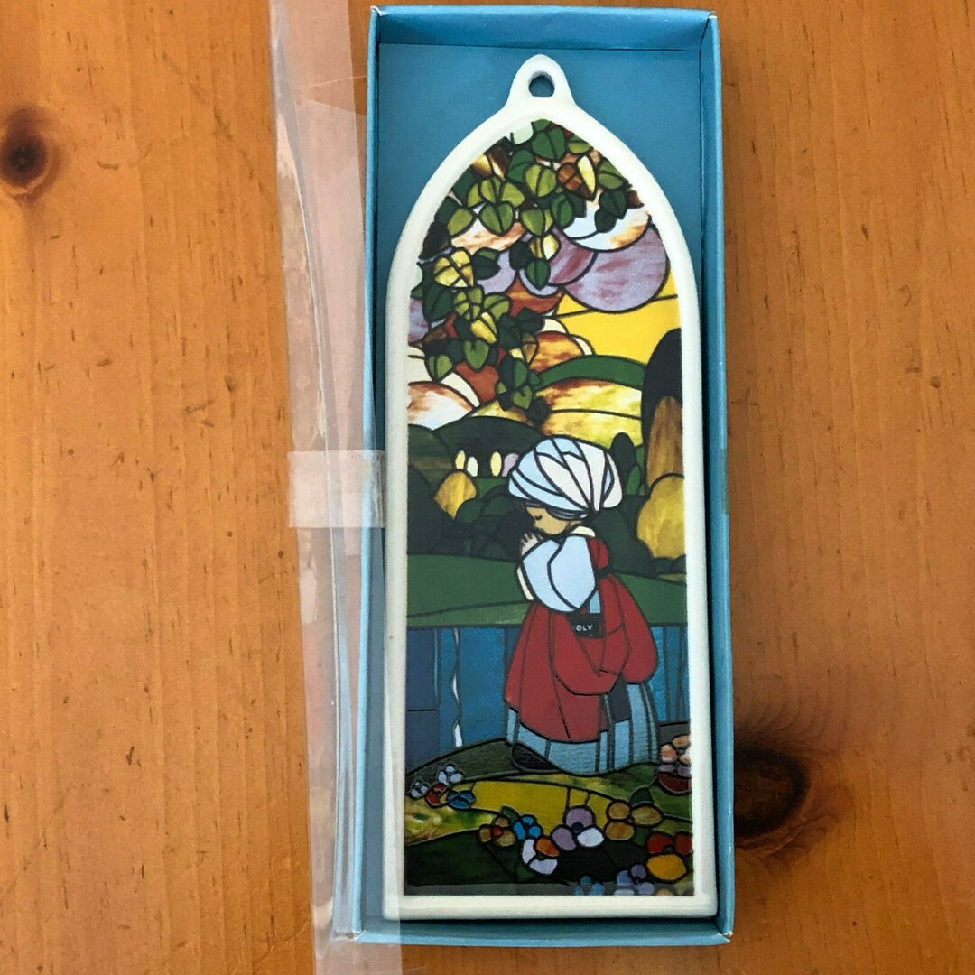 Vintage Precious Moments Stained Glass Window Style Double Sided ...