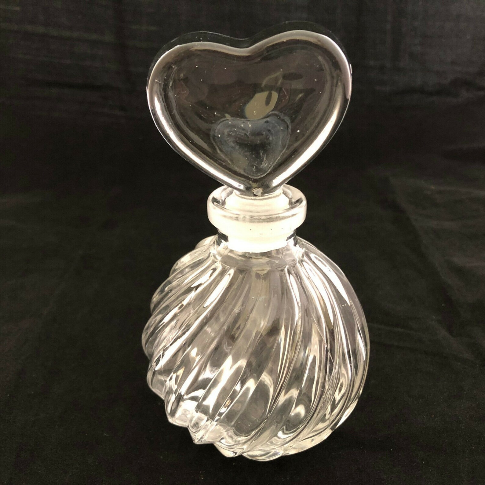 Belle bouteille de parfum en cristal de verre clair w/ dauber - Etsy France