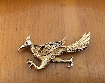 Gold Roadrunner Pin | Etsy