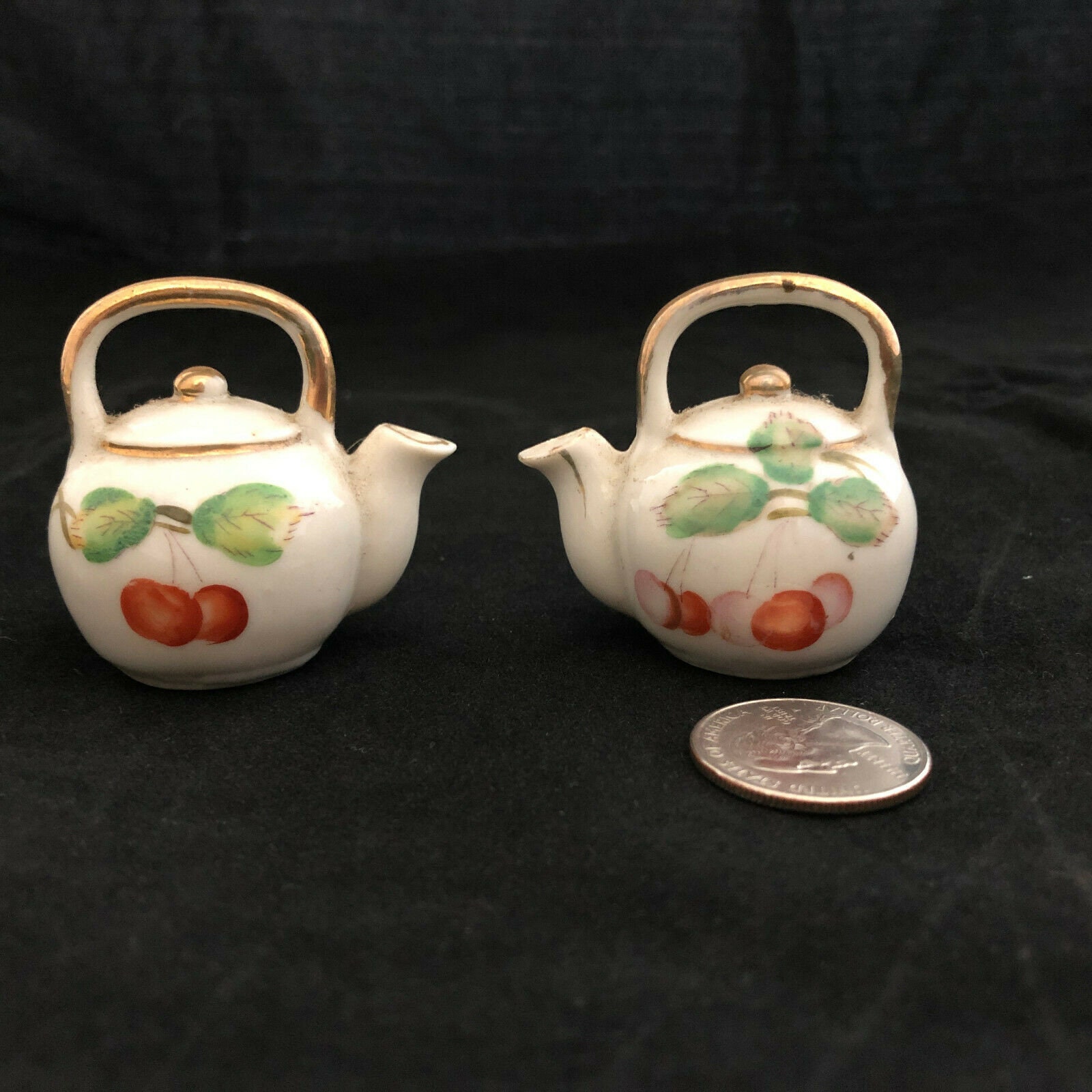 Vintage Miniature Round Tea Pot Salt and Pepper Shakers Made | Etsy
