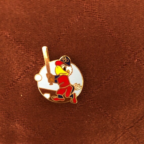 Official 1984 Olympic Sam The Eagle Baseball Pin - Gem