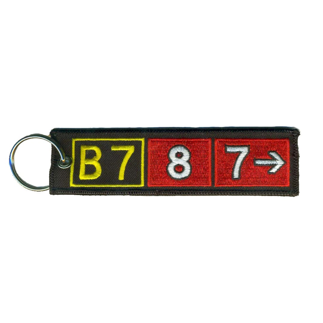 Boeing 787 Taxiway Sign Embroidered Keychain. Aviation Gifts for Pilots ...