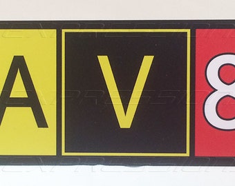 Aviation Stickers for Pilots: AV8R aviator Taxiway Sign | Etsy