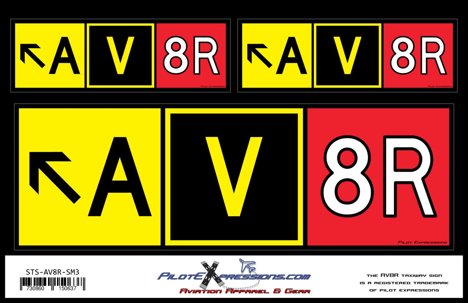 Aviation Stickers for Pilots: AV8R (aviator) Taxiway Sign Sticker - Etsy