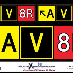 Aviation Stickers for Pilots: AV8R (aviator) Taxiway Sign Sticker - Etsy
