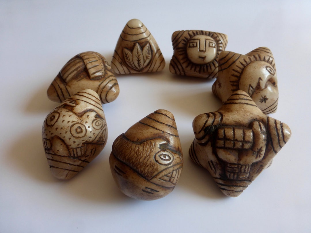 Chumpi Stones Hand Carved Peruvian Shaman Ceremonial 7 Point Large ...