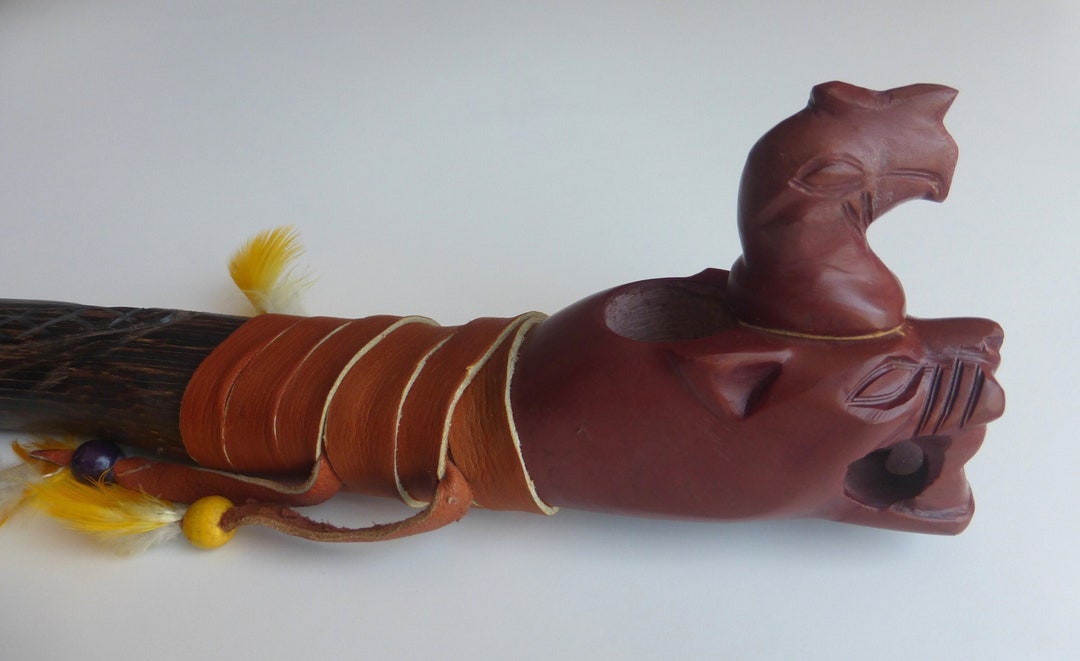 Peruvian Andean Shaman Pipe Hand-carved on Stone and Chonta Wood - Etsy
