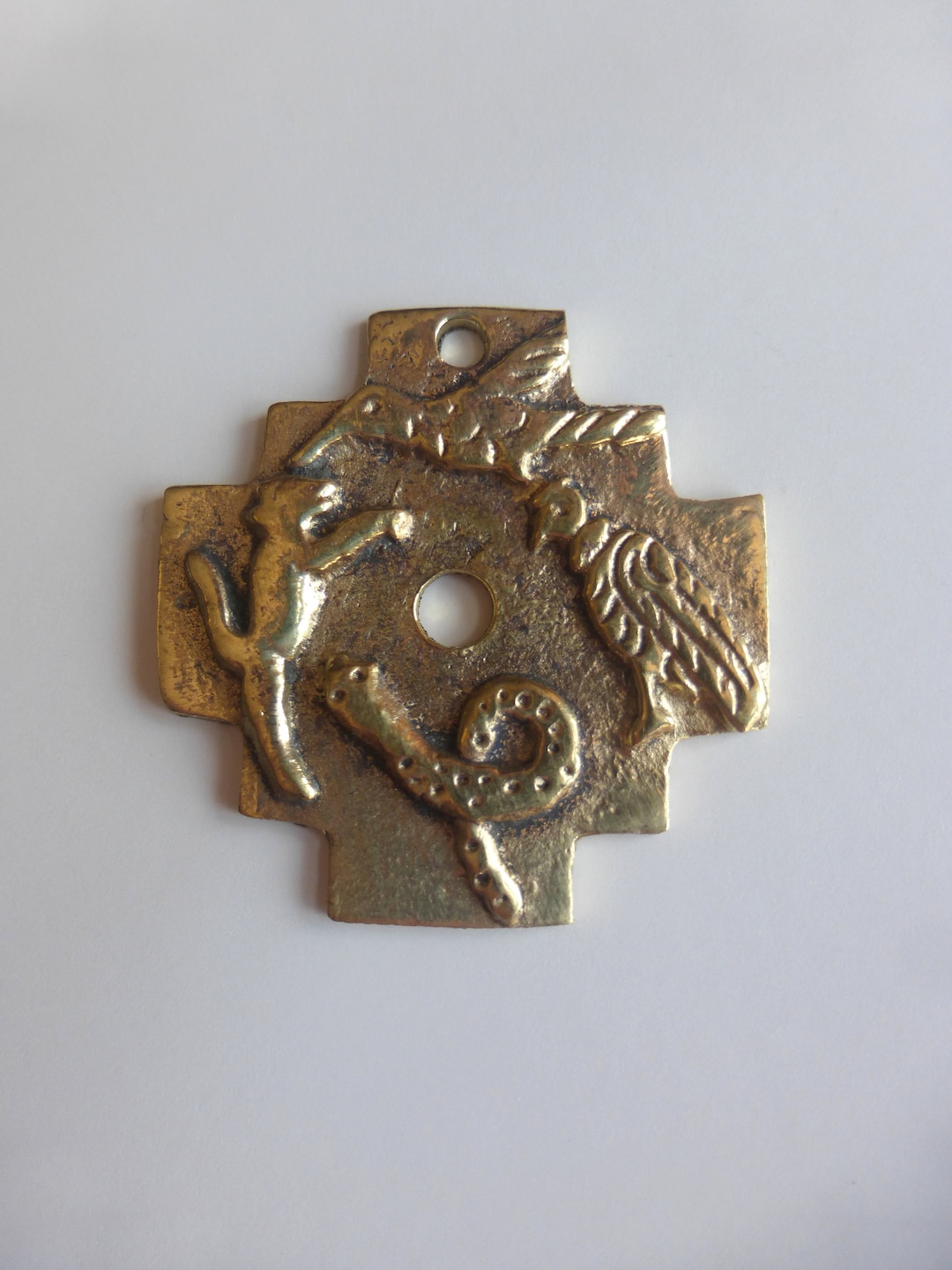 Peruvian Andean Inca Cross Chacana Pendant Made of Bronze - Etsy