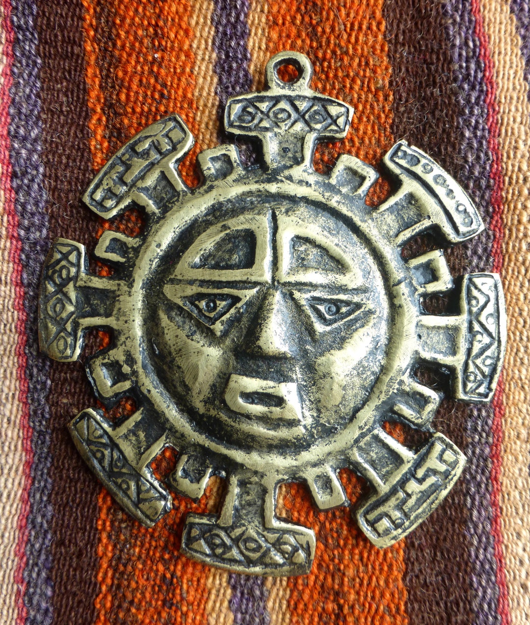 Peruvian Andean Inca Inca Sun Pendant Made of Bronze - Etsy