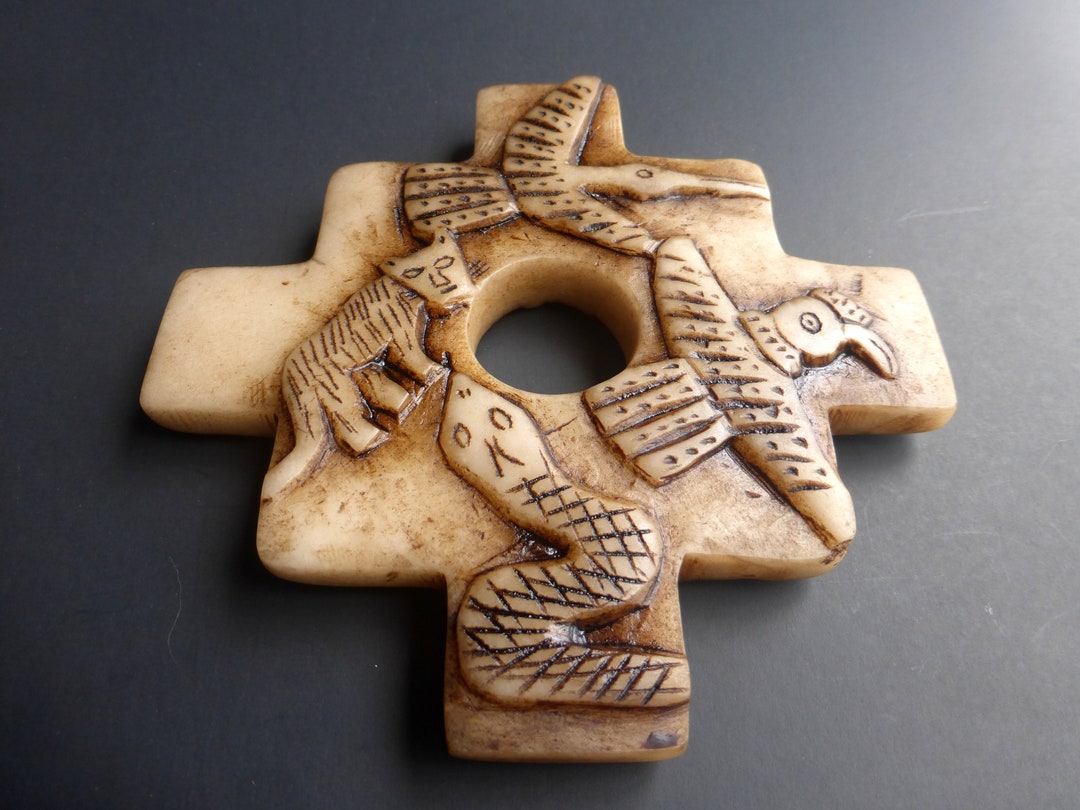 Hand-carved Caliza Stone Chakana: Andean Incan Cross, Peruvian Art (6 ...