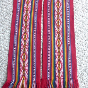 Peruvian Aguayo Scarf Andean Mountain Textile Scarf Colorful With ...