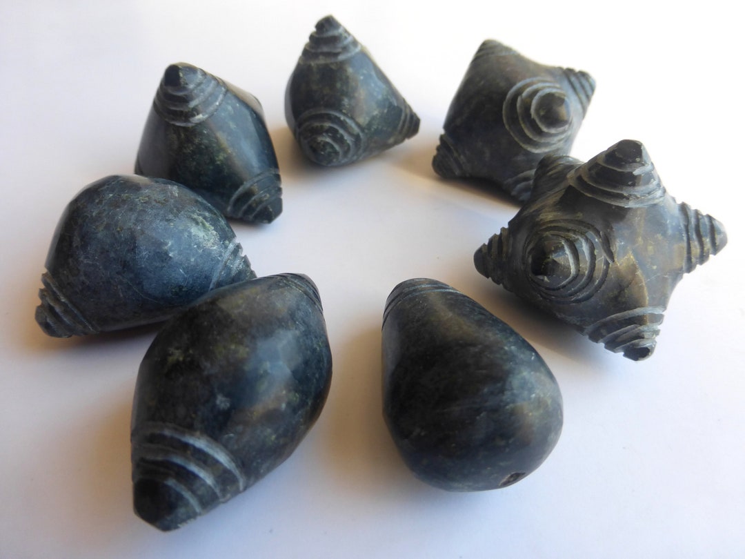 Andean Chumpi Khuyas Stones Carved on Machupicchu Black Serpentine ...