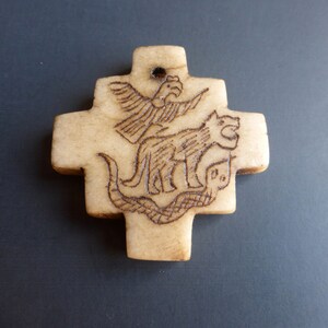 Peruvian Andean Inca Cross Chacana Pendant - Hand-carved on Alabaster ...