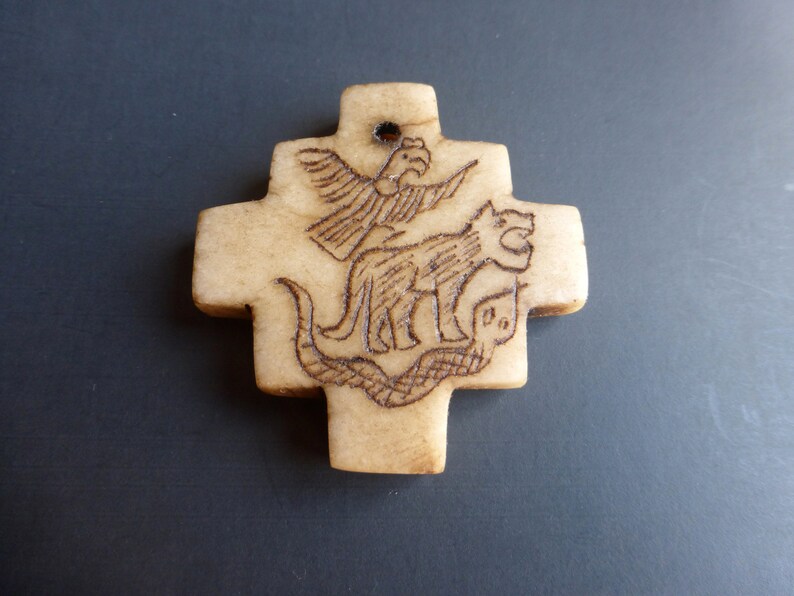 Peruvian Andean Inca Cross Chacana Pendant - Hand-carved on Alabaster ...
