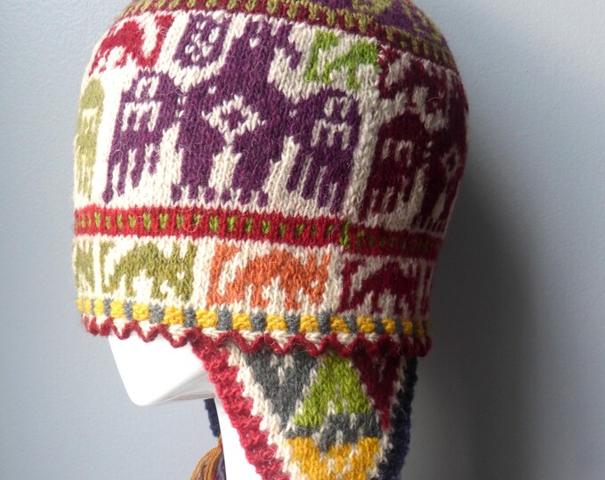Handmade Alpaca Chullo Hat: Andean Condor Design, Large - Etsy
