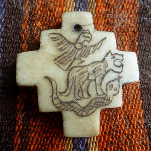 Peruvian Andean Inca Cross Chacana Pendant - Hand-carved on Alabaster ...