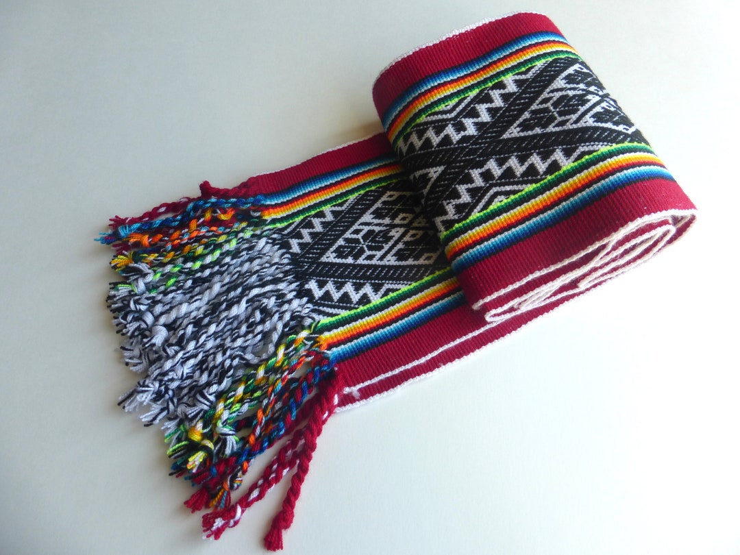 Peruvian Aguayo Scarf - Andean Mountain Textile Scarf - Colorful With ...