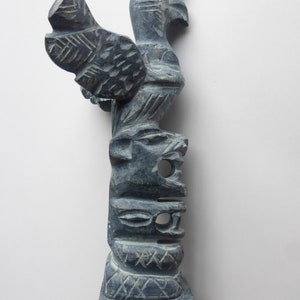 Andean Trilogy Totem - Hand Carved in Machu Picchu Green Stone ...