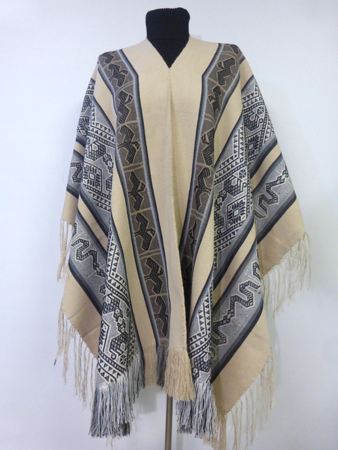 Shamans Handmade Aguayo Poncho- Andean Mountain Textile - Andean Condor ...