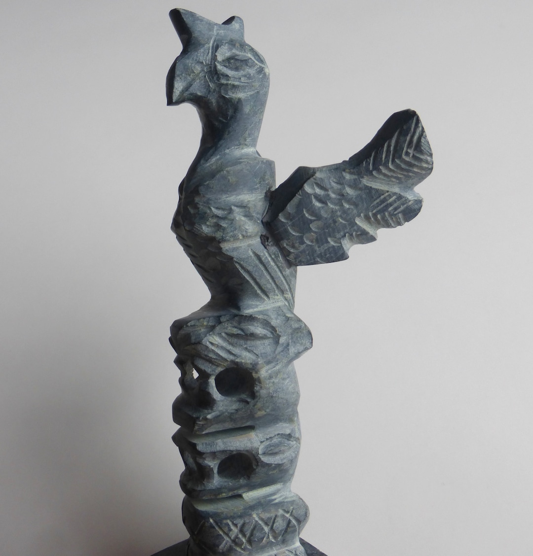 Andean Trilogy Totem - Hand Carved in Machu Picchu Green Stone ...