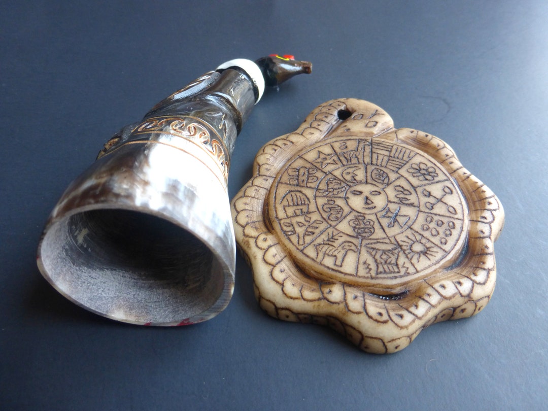 Set of Ceremonial Andean Condor Carved Cup and Carved Serpent Mesa ...