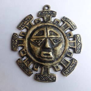 Peruvian Andean Inca Inca Sun Pendant Made of Bronze - Etsy