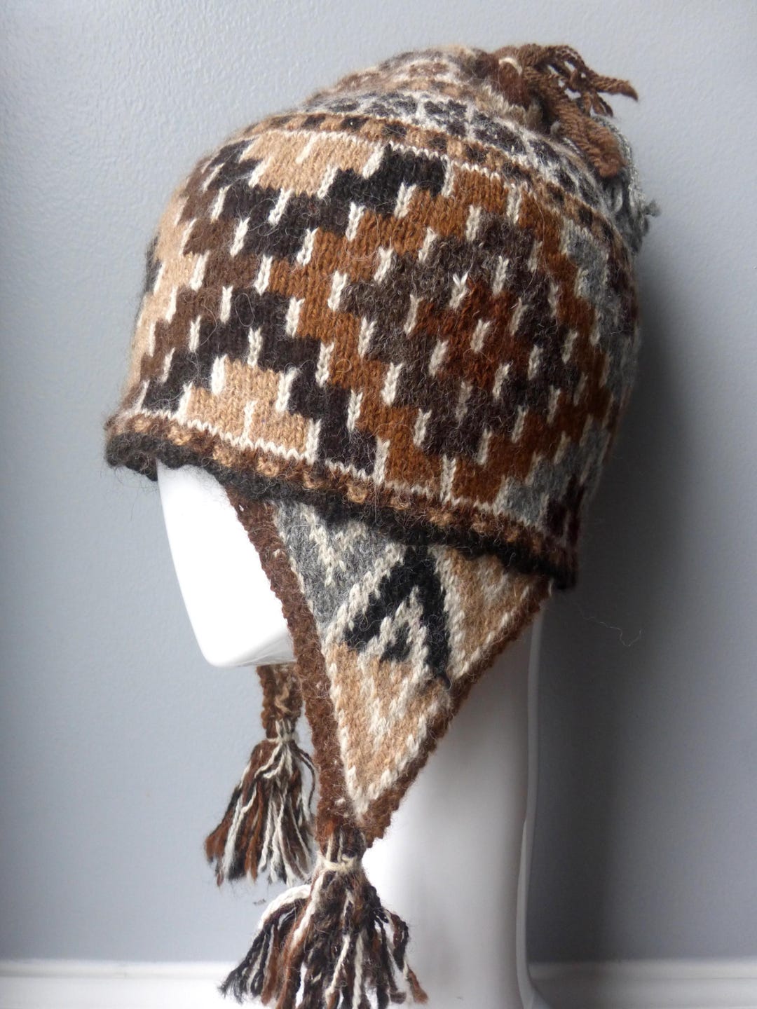 Peruvian Shaman Chullo Hat - Andean Mountain Handmade Hat - With Incan ...