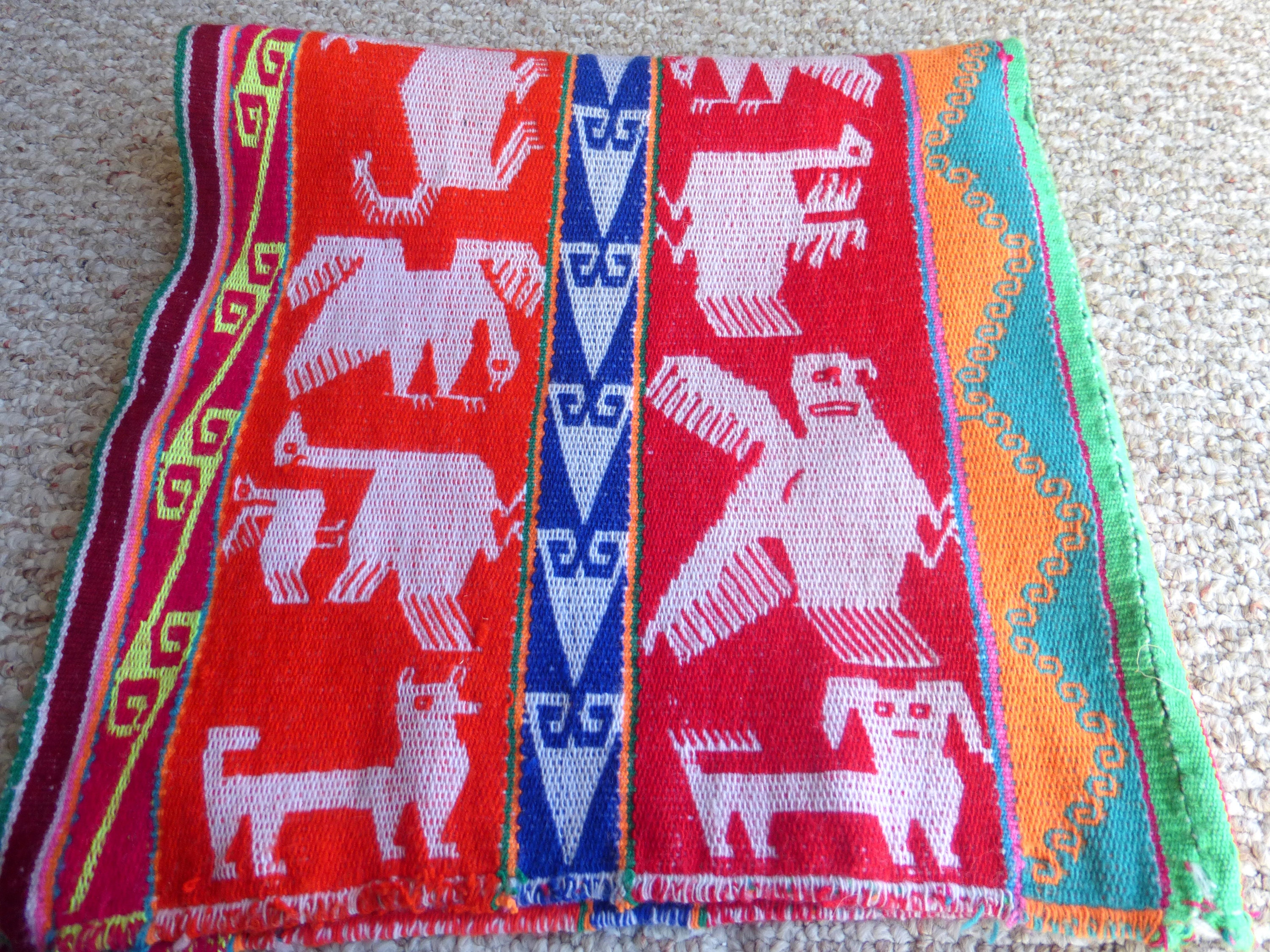 Andean Mountain Textile - Peruvian Hand-woven Aguayo Table Cloth ...