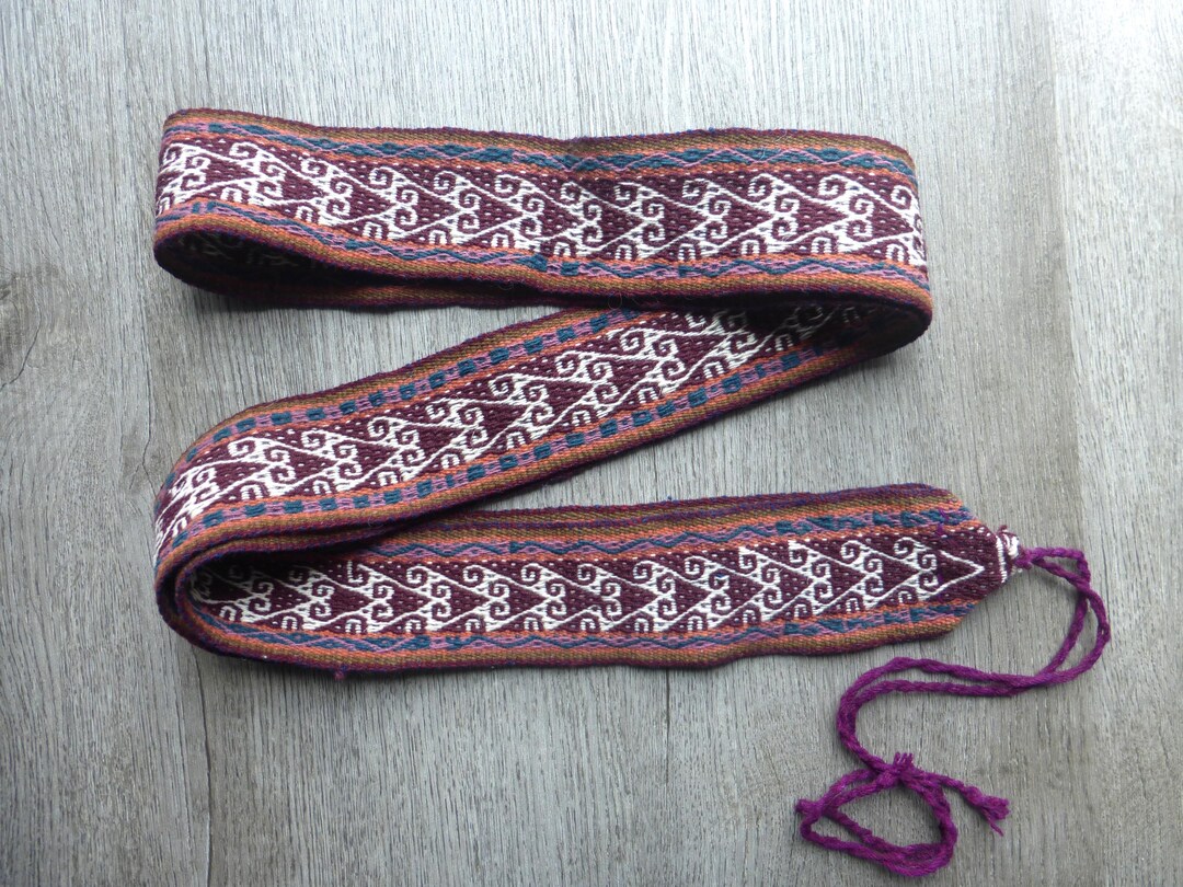 Handwoven Andean Chumpi Belt: Alpaca & Llama Wool, 79 Inches - Etsy