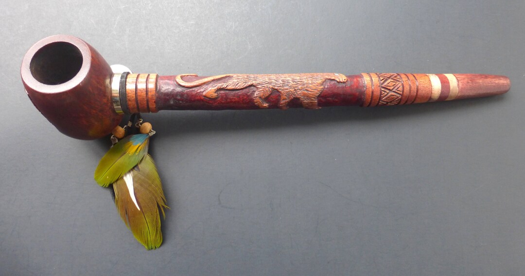 Shaman Pipe Peruvian Hand-carved Pipe Algarrobo Wood Unique Otorongo ...