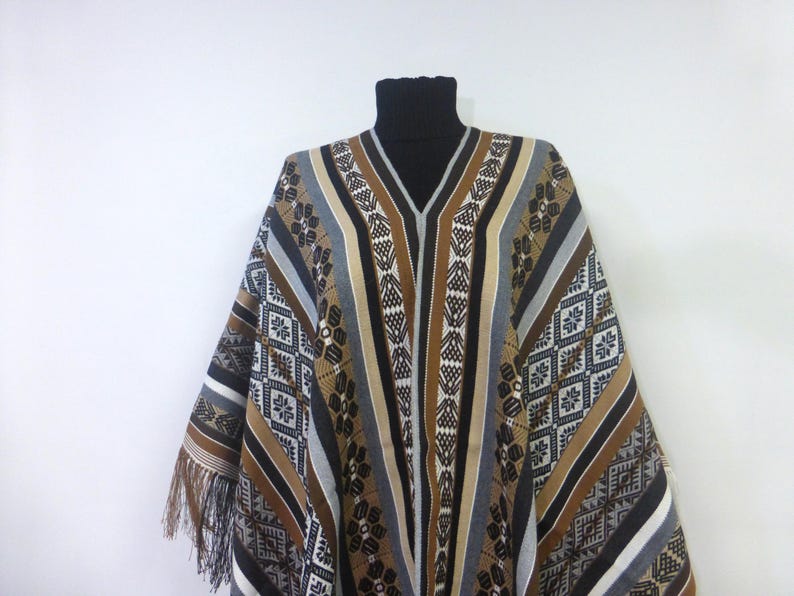 Shamans Handmade Aguayo Poncho- Andean Mountain Textile - Natural ...