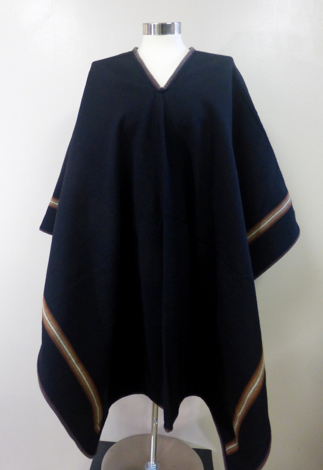 Peruvian Shaman Black Poncho Cape - Andean Mountain Woven Textile - Etsy