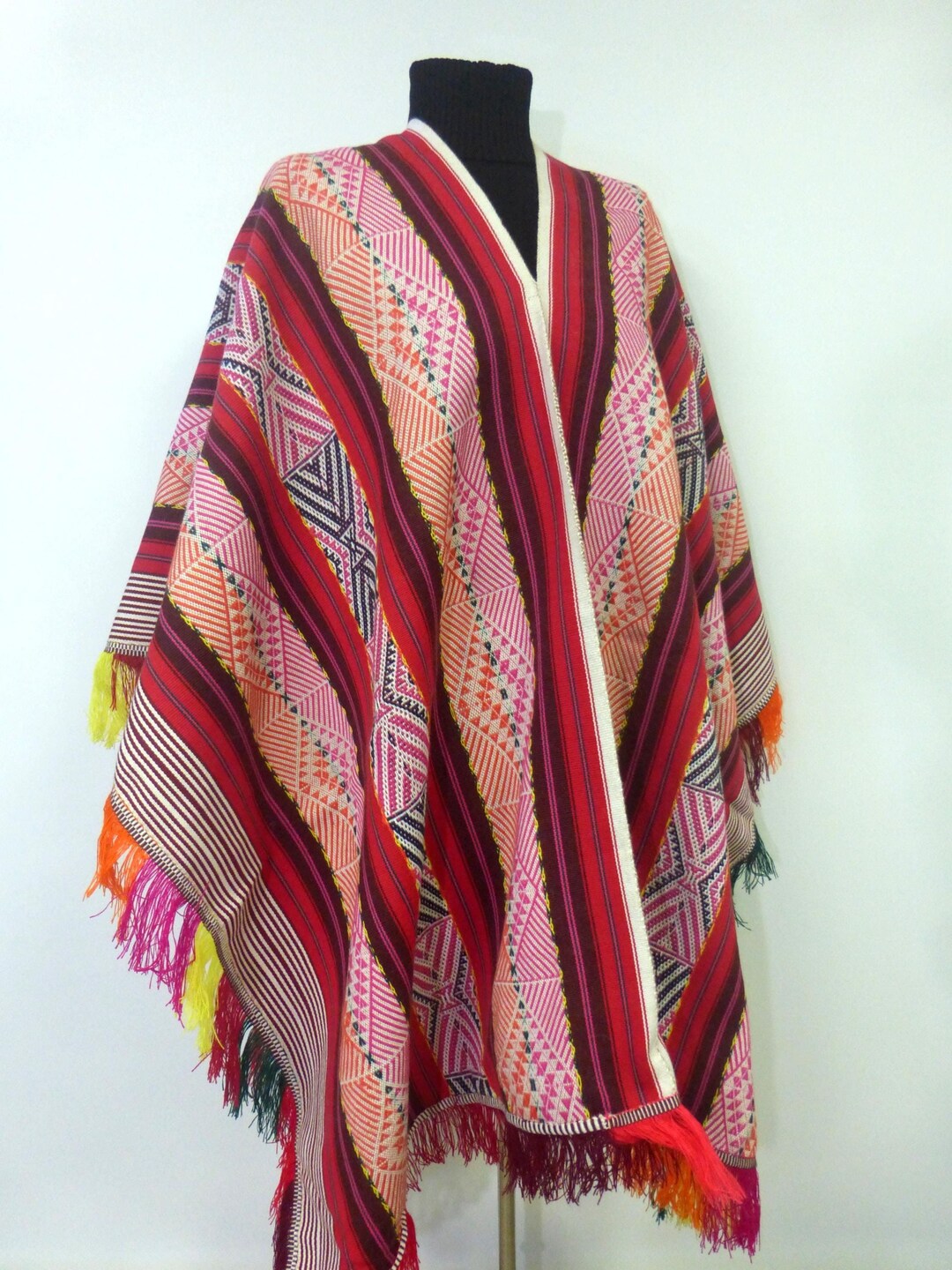 Q'ero Ceremonial Poncho Cape - Peruvian Andean Textile - Handwoven ...