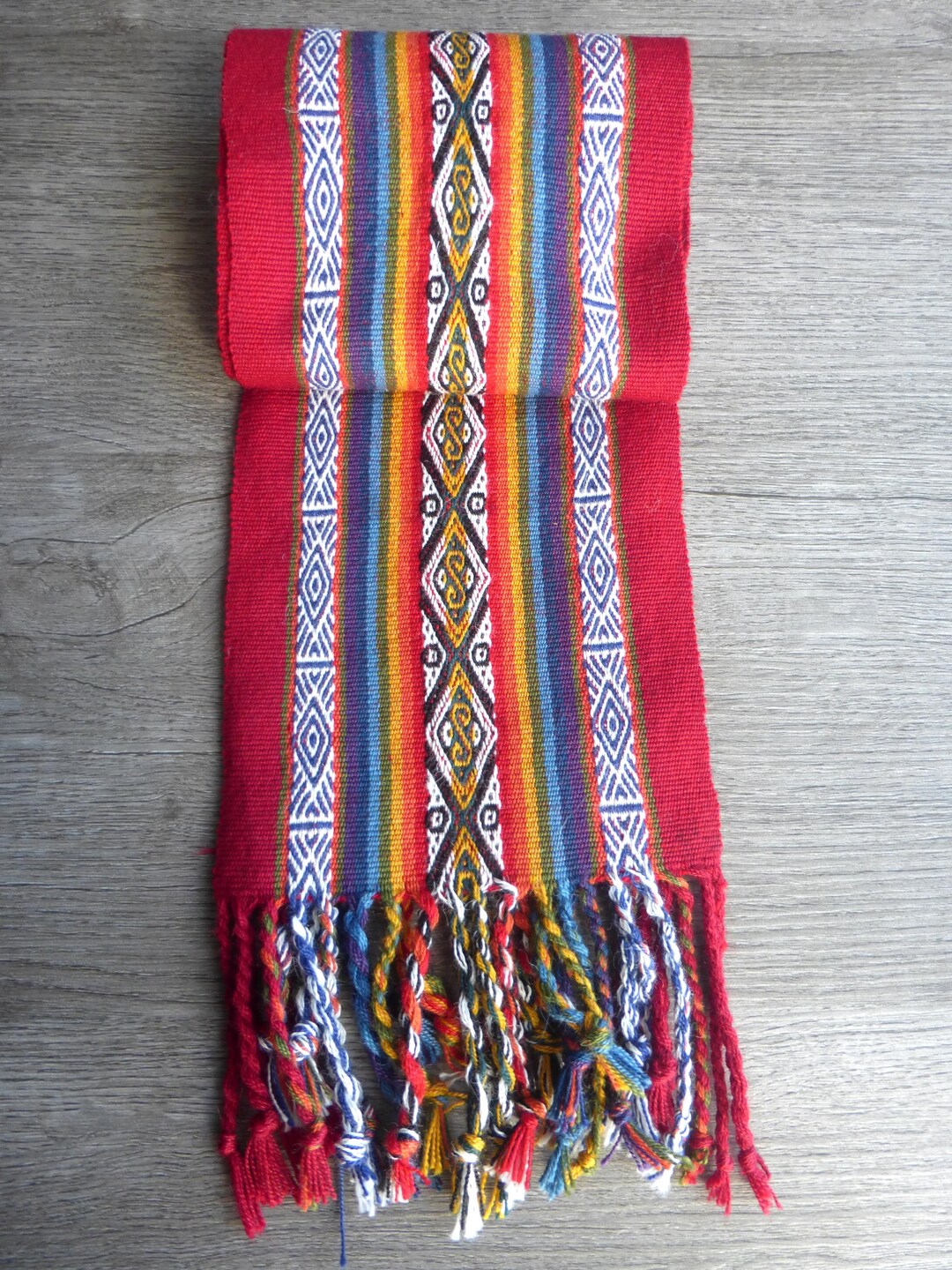 Peruvian Aguayo Scarf - Andean Mountain Textile Scarf - Colorful With ...