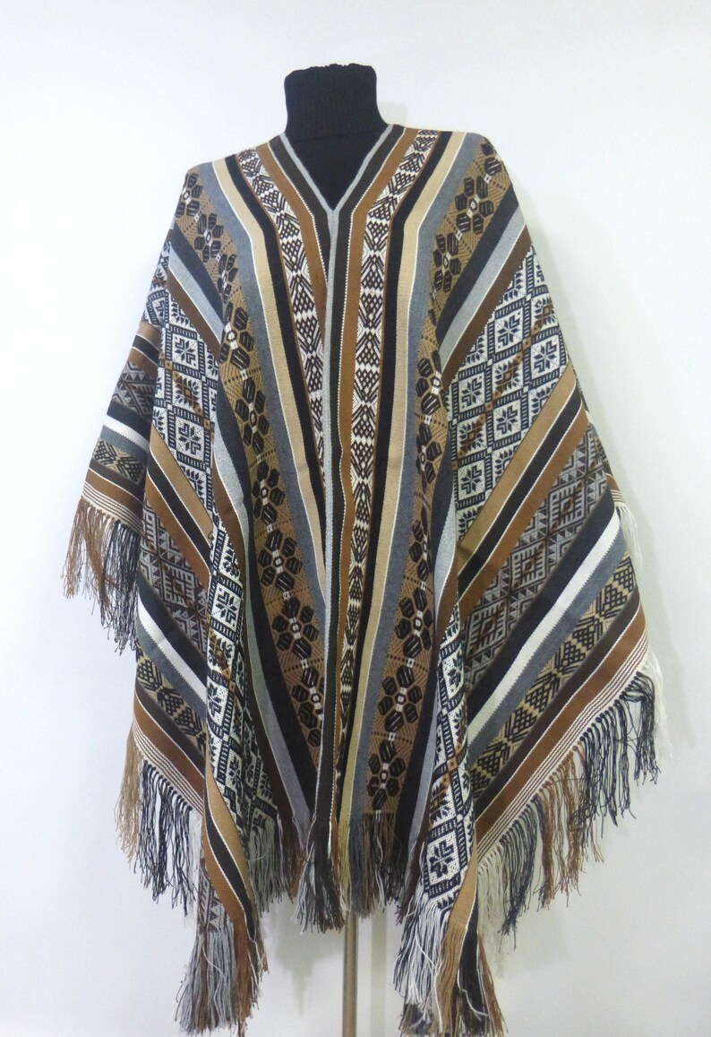 Shamans Handmade Aguayo Poncho- Andean Mountain Textile - Natural ...