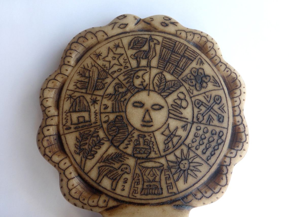 Peruvian Andean Hand Carved Inca's Calendar -caliza Stone- Snake Design ...