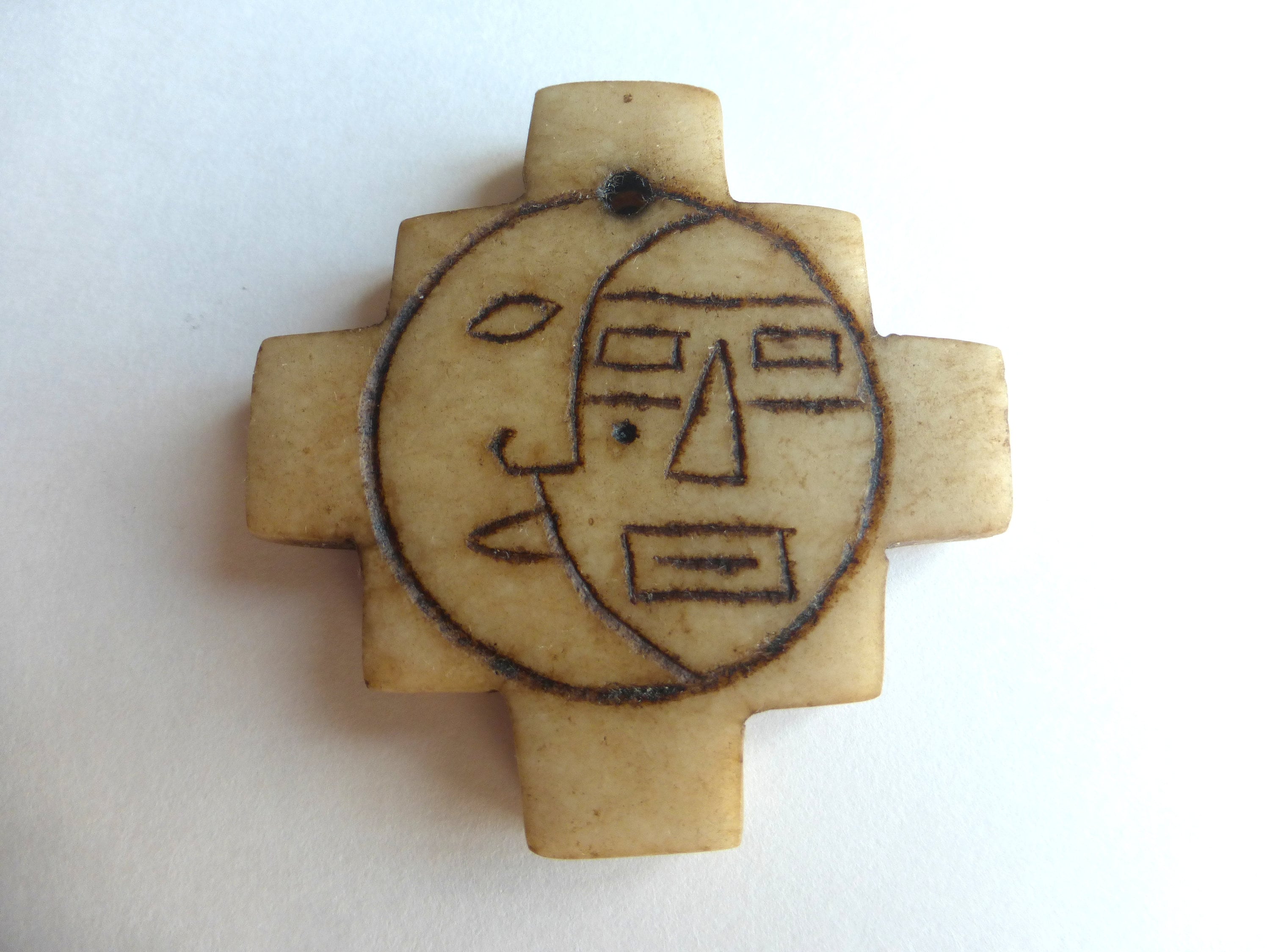 Peruvian Andean Inca Cross Chacana Pendant - Hand-carved on Alabaster ...