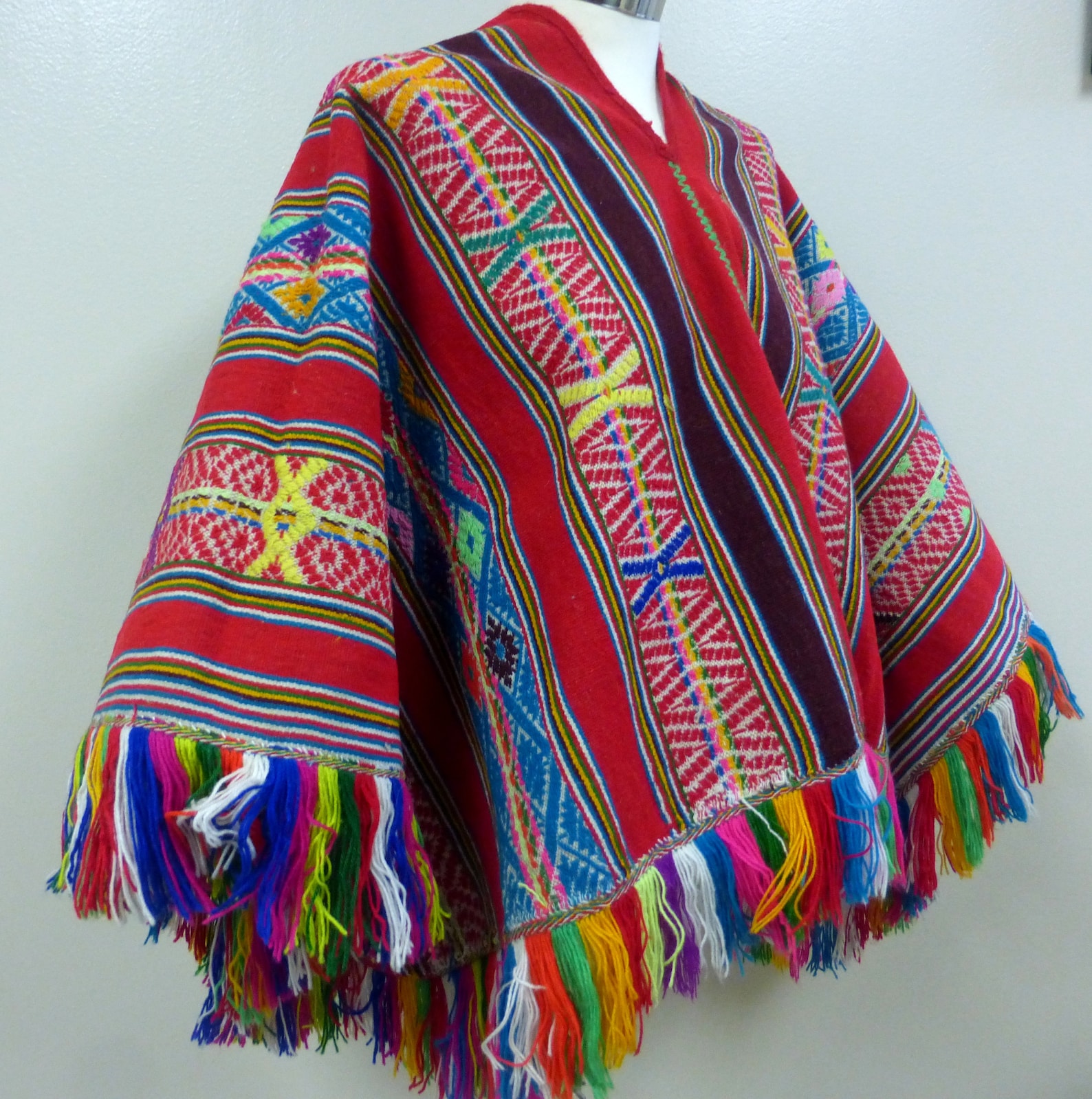 Peruvian Shaman Poncho - Andean Aguayo Textile - Etsy