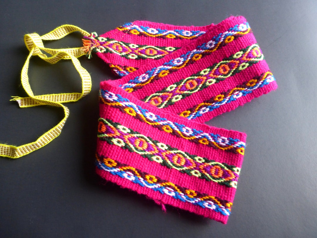 Andean Peruvian Hand-woven Chumpi Belt - Trim Waist Cinchi - 46 Inches ...