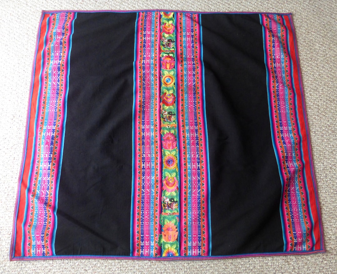 Handwoven Aguayo Cloth: Peruvian Andean Textile, Colorful Embroidery ...