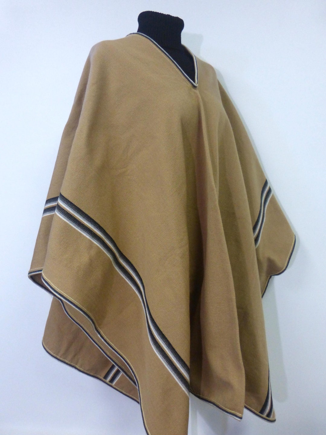 Peruvian Shaman Beige Poncho Cape Andean Mountain Woven Textile - Etsy