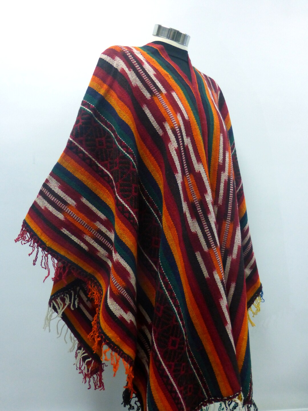 Shaman Poncho Cape - Peruvian Andean Mountain Woven Textile - Natural ...
