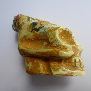 Peruvian Andean Serpentine Stone Carved Skull, Andean Puma - Hand ...