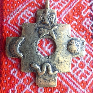 Peruvian Andean Inca Cross Chacana Pendant Made of Bronze - Etsy