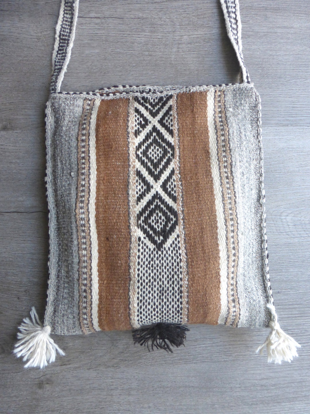 Peruvian Andean Shaman CHUSPA Shoulder Bag Alpaca Organic Item 14.5 X ...