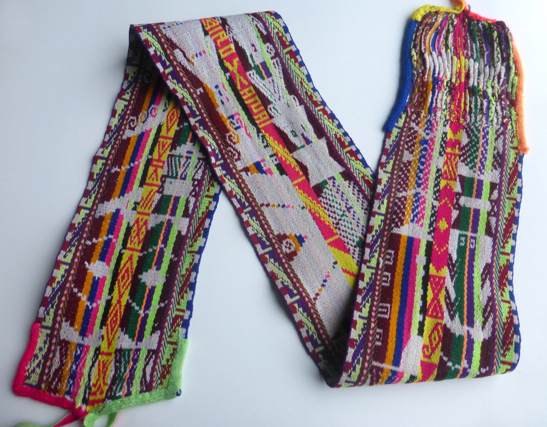 Andean Vintage Peruvian Hand-woven Shaman Chumpi Belt trim Waist Cinchi ...