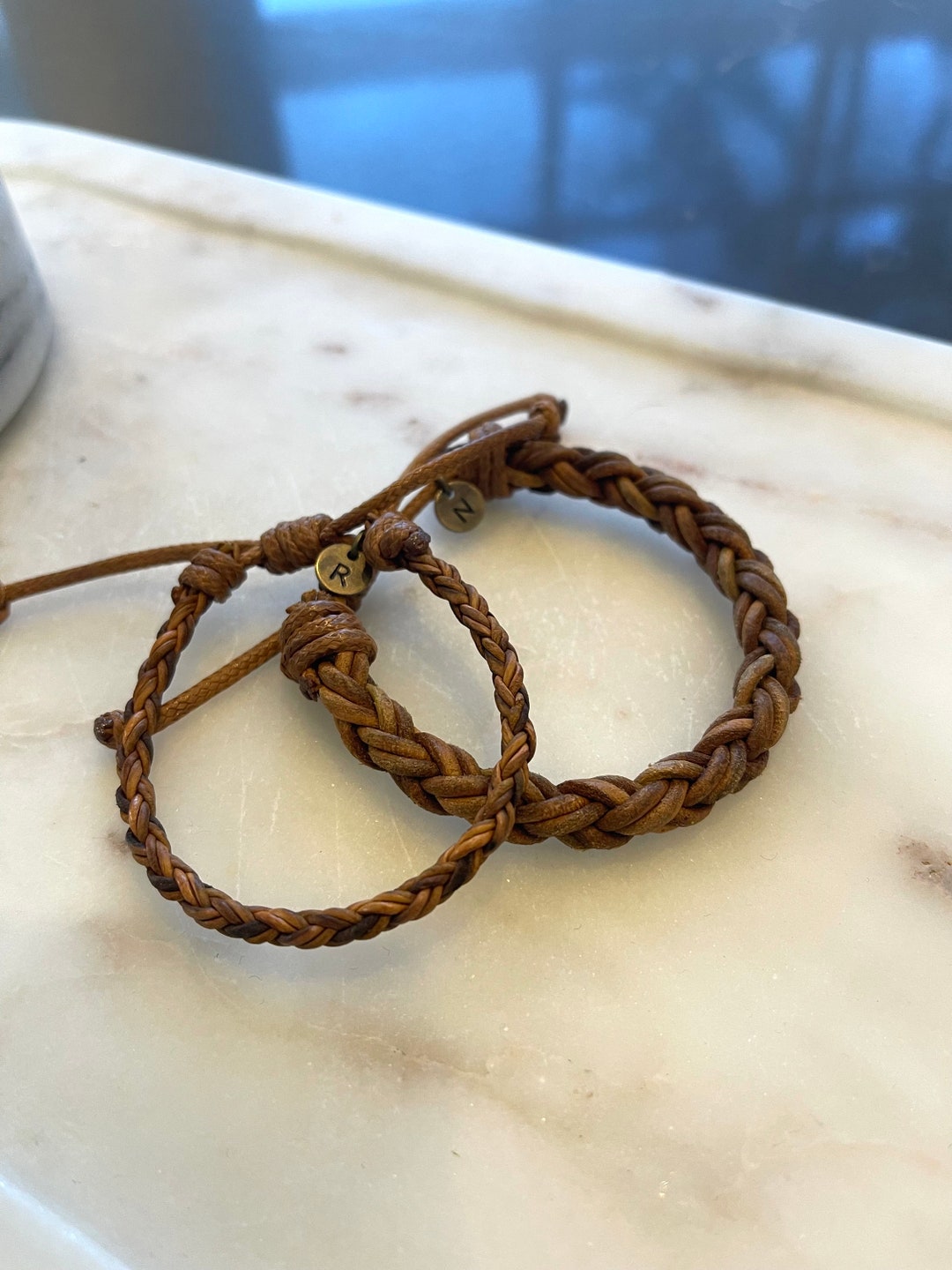 Key West II Light Brown Braided Leather Bracelet, Simple Bracelet ...