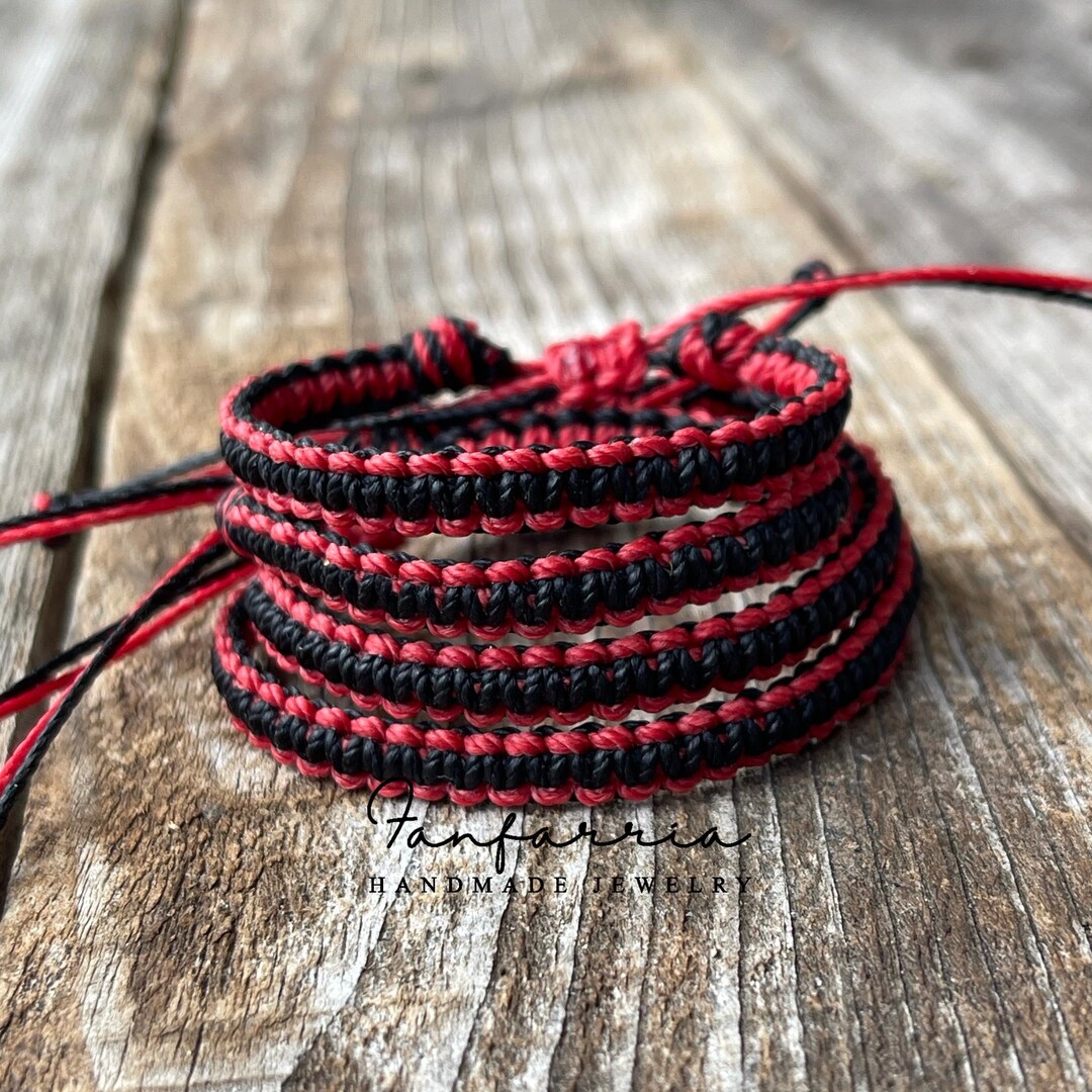 Waterproof Surfer Bracelets Black and Red Matching Family Brackets - Etsy